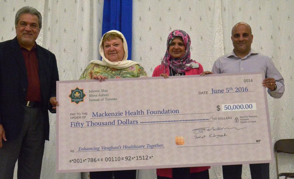 Jaffari Community Centre donates $50,000 to new Mackenzie Vaughan ...