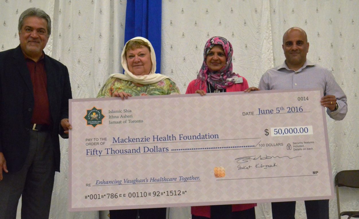 Jaffari Community Centre donates $50,000 to new Mackenzie Vaughan ...